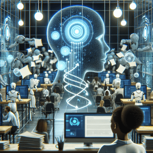 Futuristic AI Classroom with Robot Assistants - Techmixer