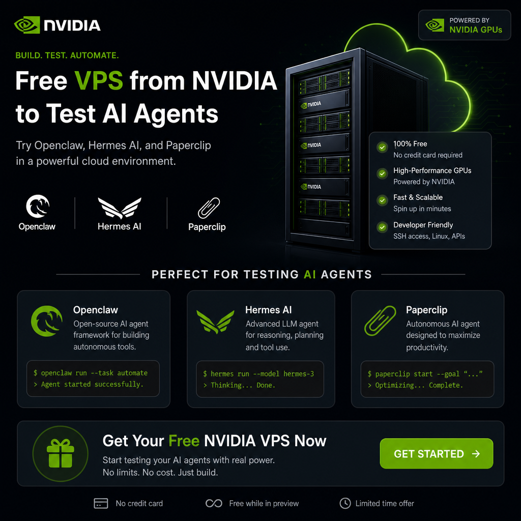 Free VPS from Nvidia to test AI Agent - Openclaw, Hermes AI and ...