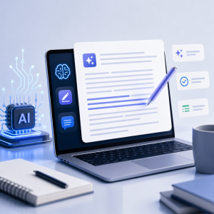 AI Writing Tools on Laptop - Techmixer